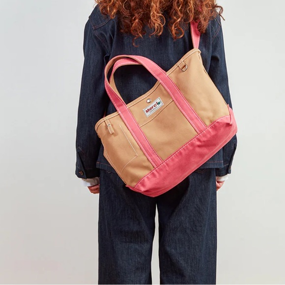 &merci | Bags | Merci Tan And Pink Womens Tote Bag | Poshmark